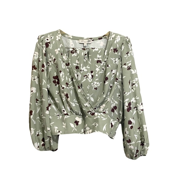 Willow | Tops | Willow Carla Top Medium Top Floral Sage Green Brown ...